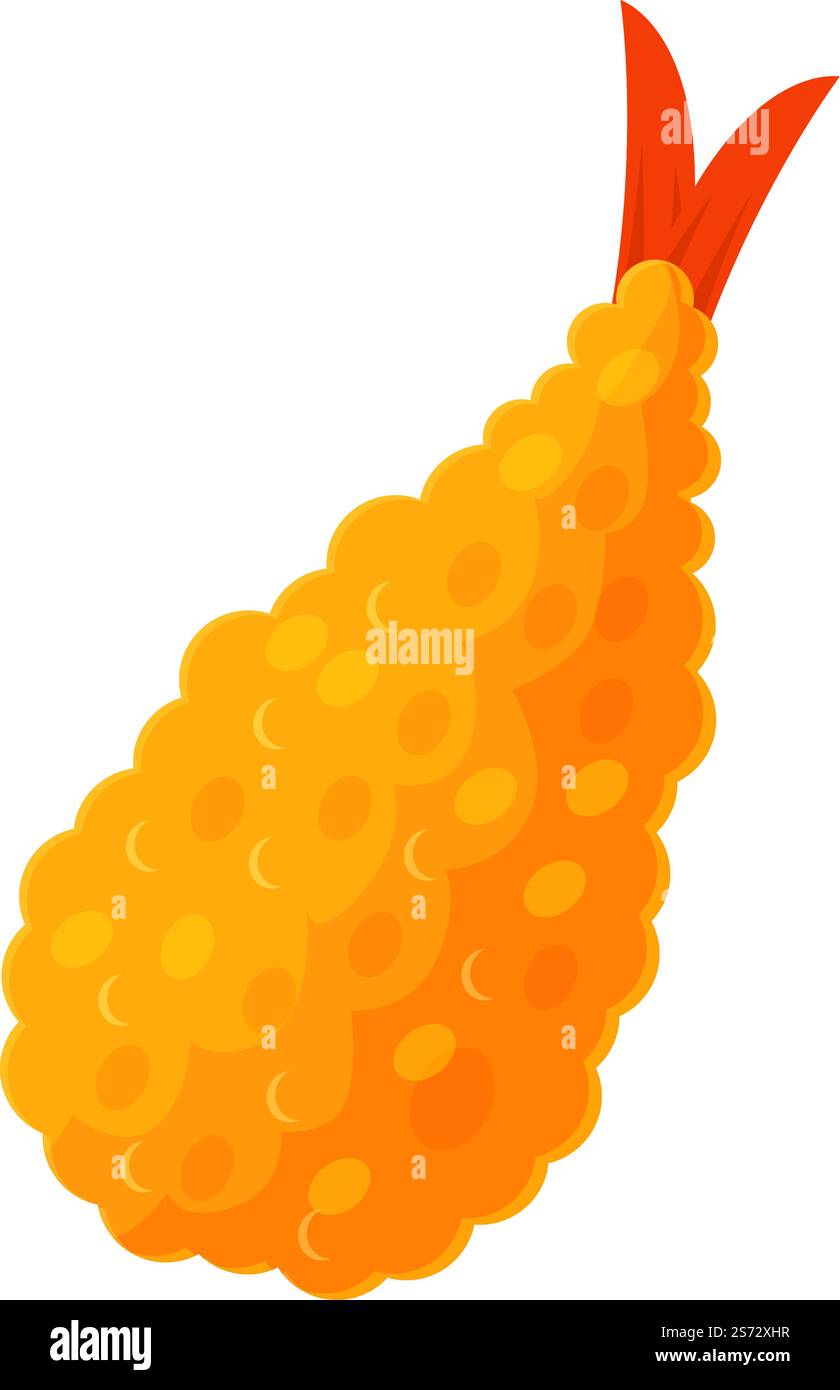 Fried shrimp icon cartoon vector. Japanese dish. Cooking fish. Fried ...