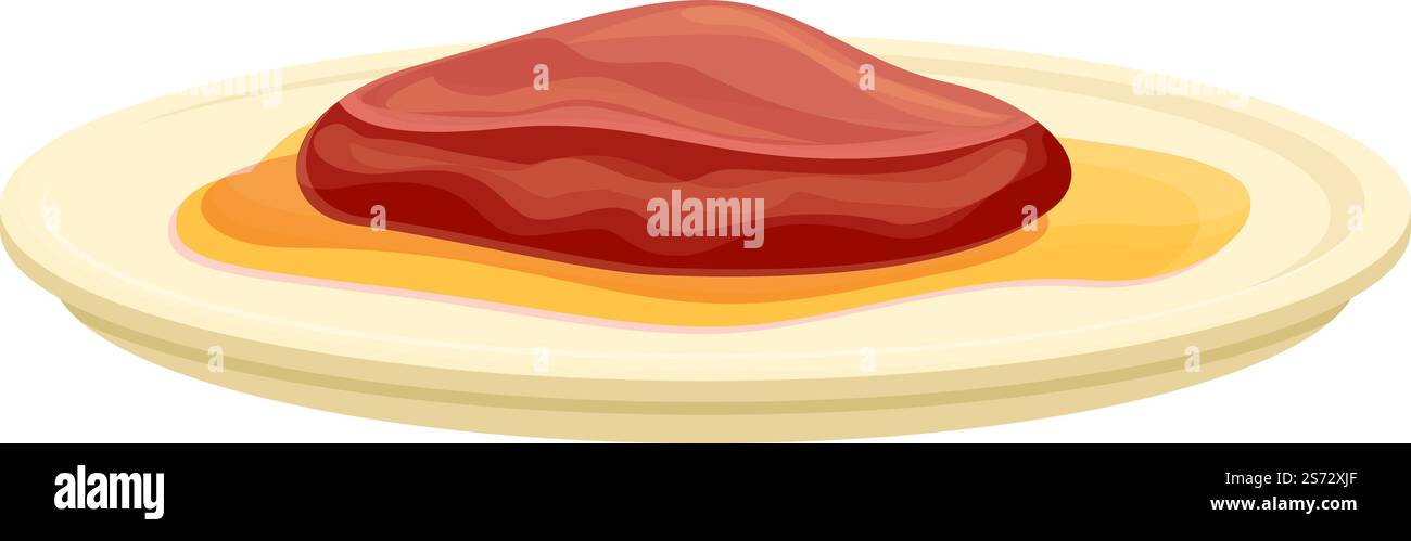 Hot foie gras icon cartoon vector. Duck delicacy. Ham pate. Hot foie ...