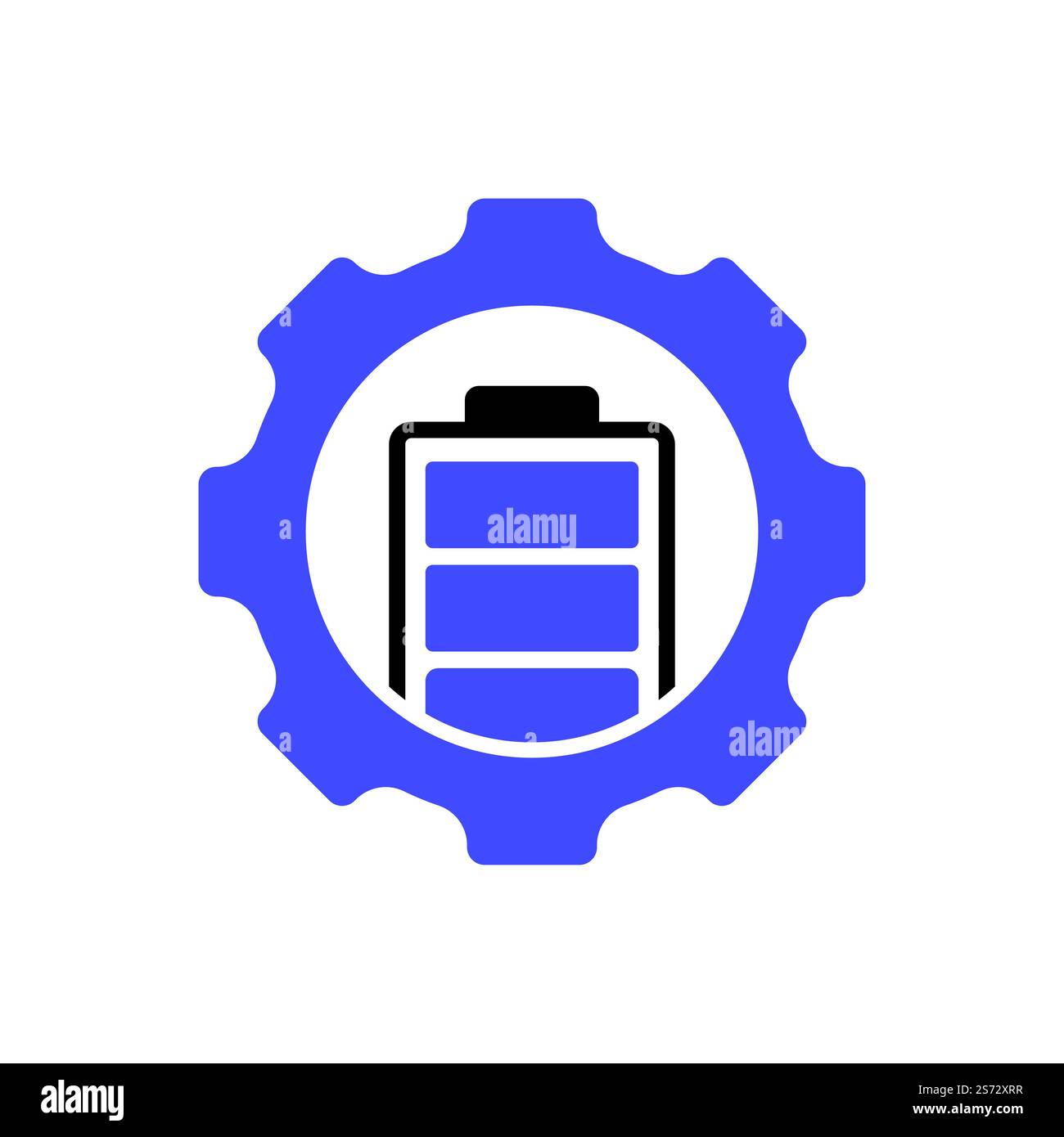 Industrial energy and power logo design concept. Battery and gear icon ...