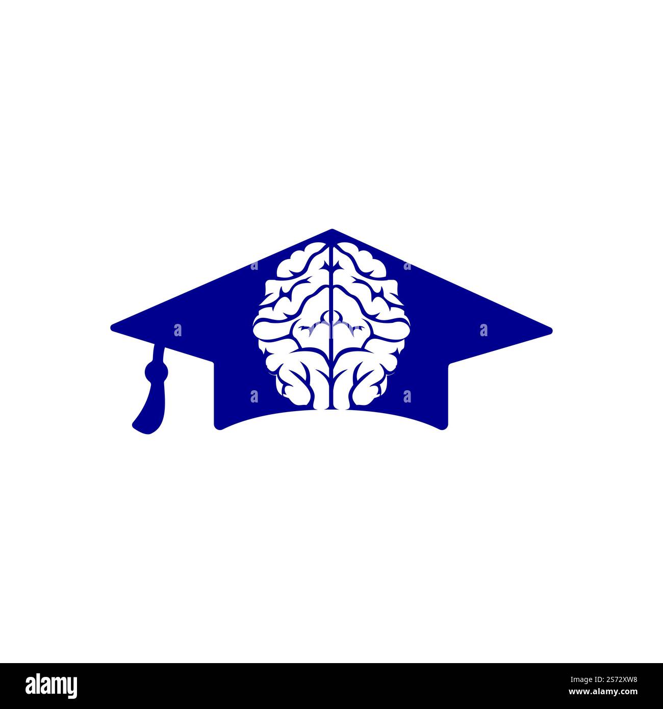 Brain and graduation cap icon design. Educational and institutional ...