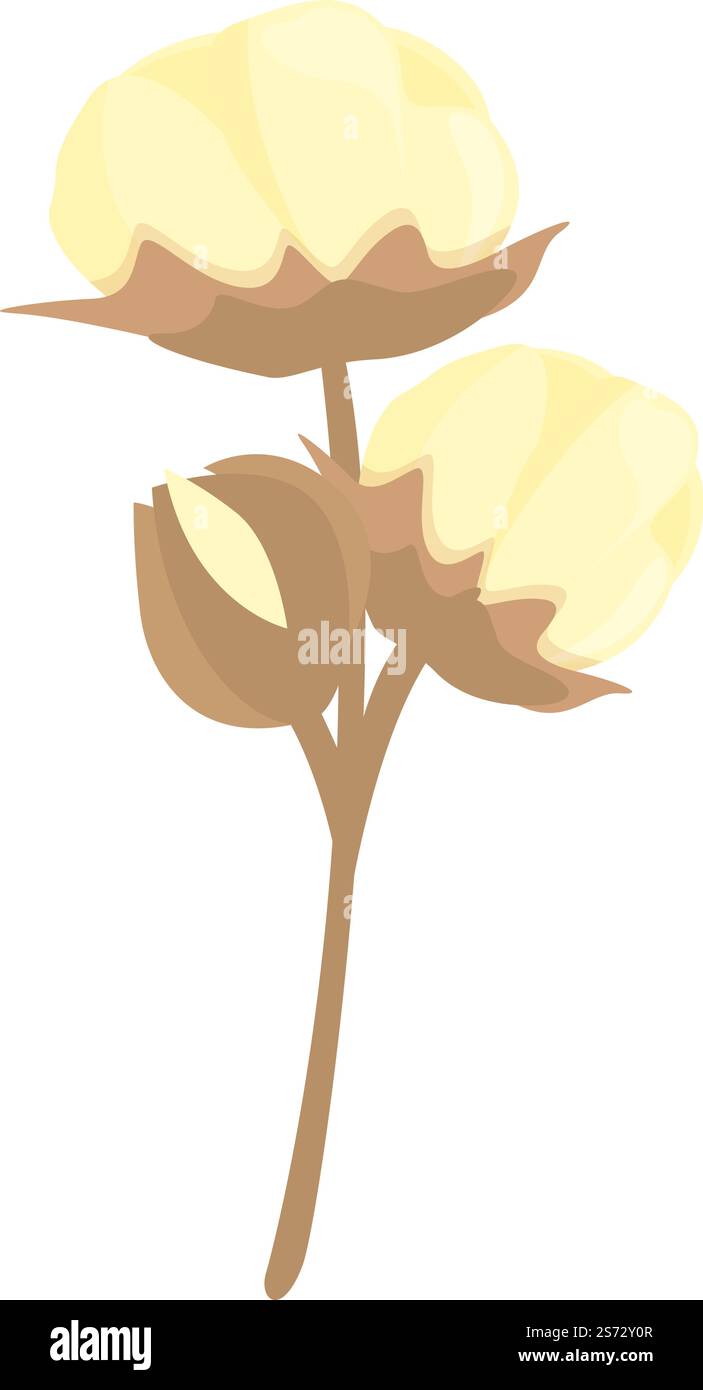 Pure cotton icon cartoon vector. Organic plant. Fabric texture. Pure ...