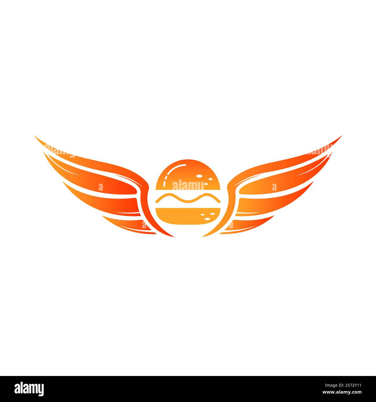 Angel burger logo with wings logo design. Flying burger logo concept ...