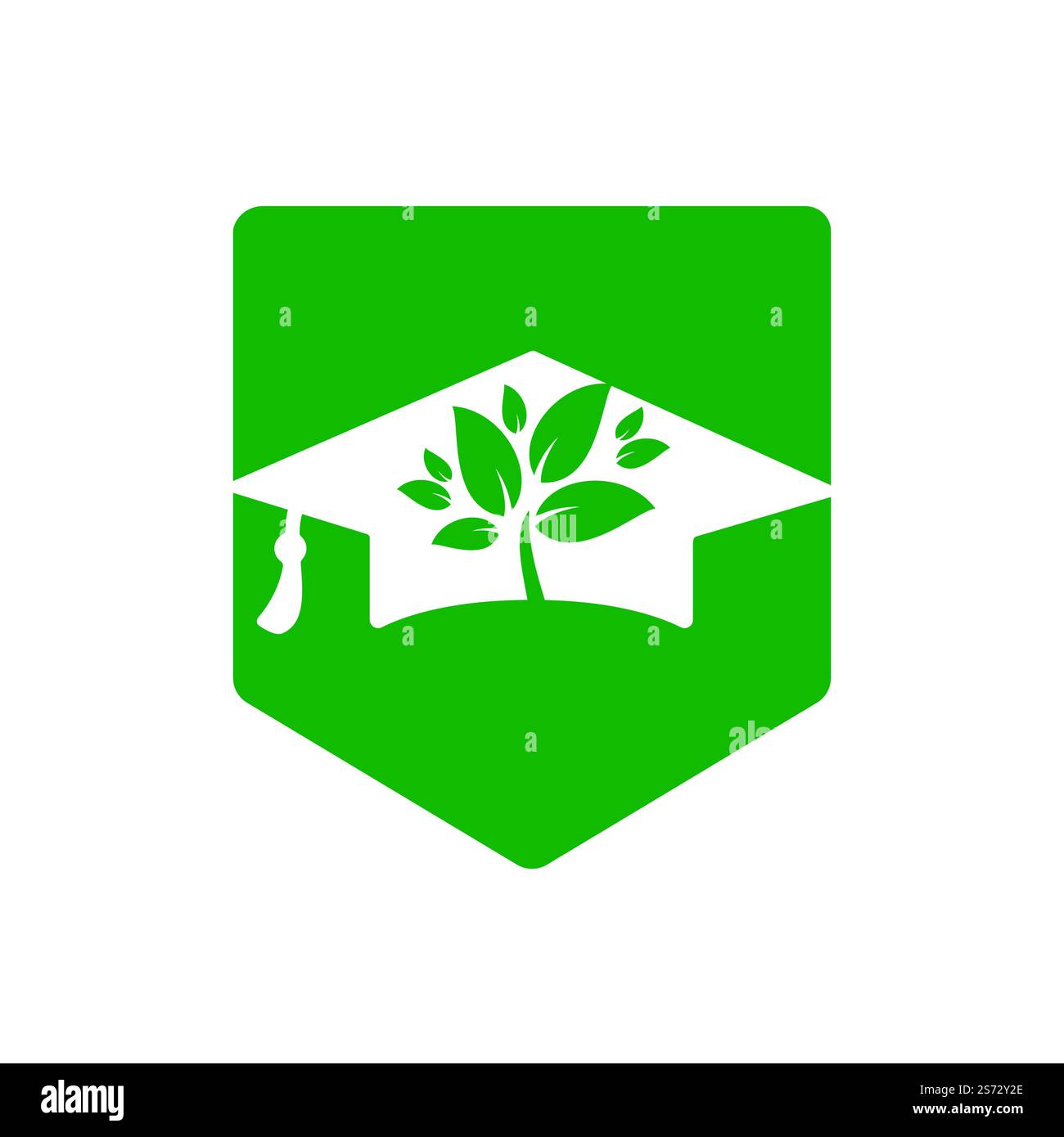 Creative modern nature Education logo design. Graduation cap and tree ...