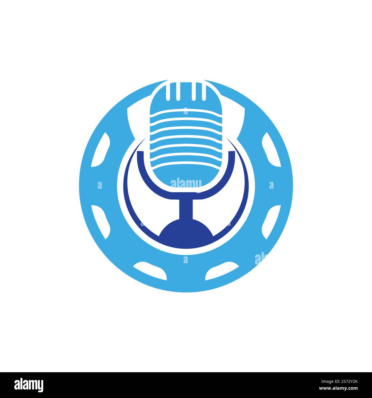 Gear podcast vector logo design template. Cog wheel and mic icon design ...