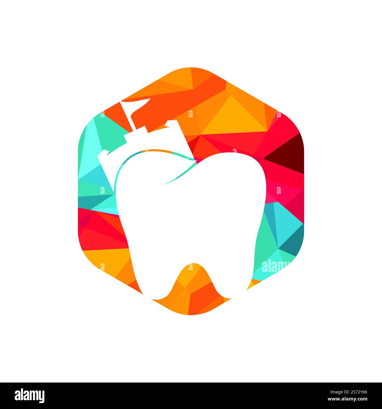 Castle tooth logo template. Dentist fort vector logo design Stock ...