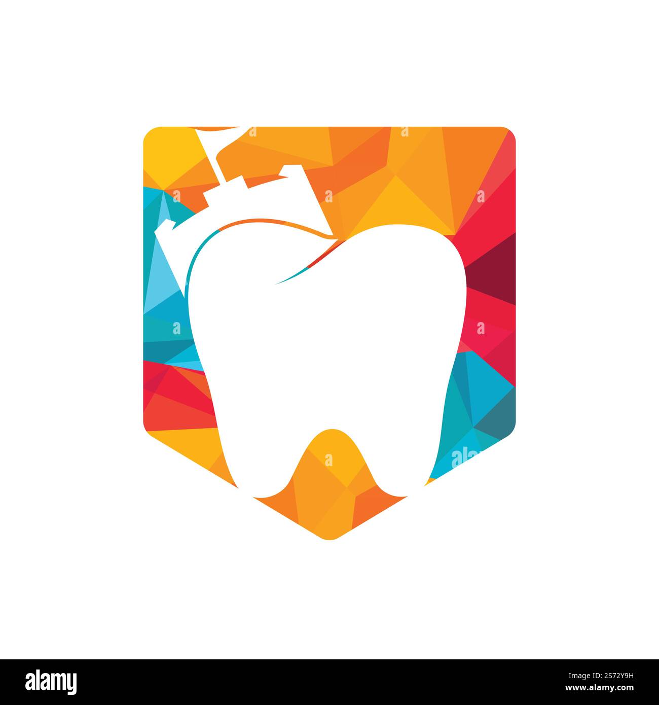 Castle tooth logo template. Dentist fort vector logo design Stock ...