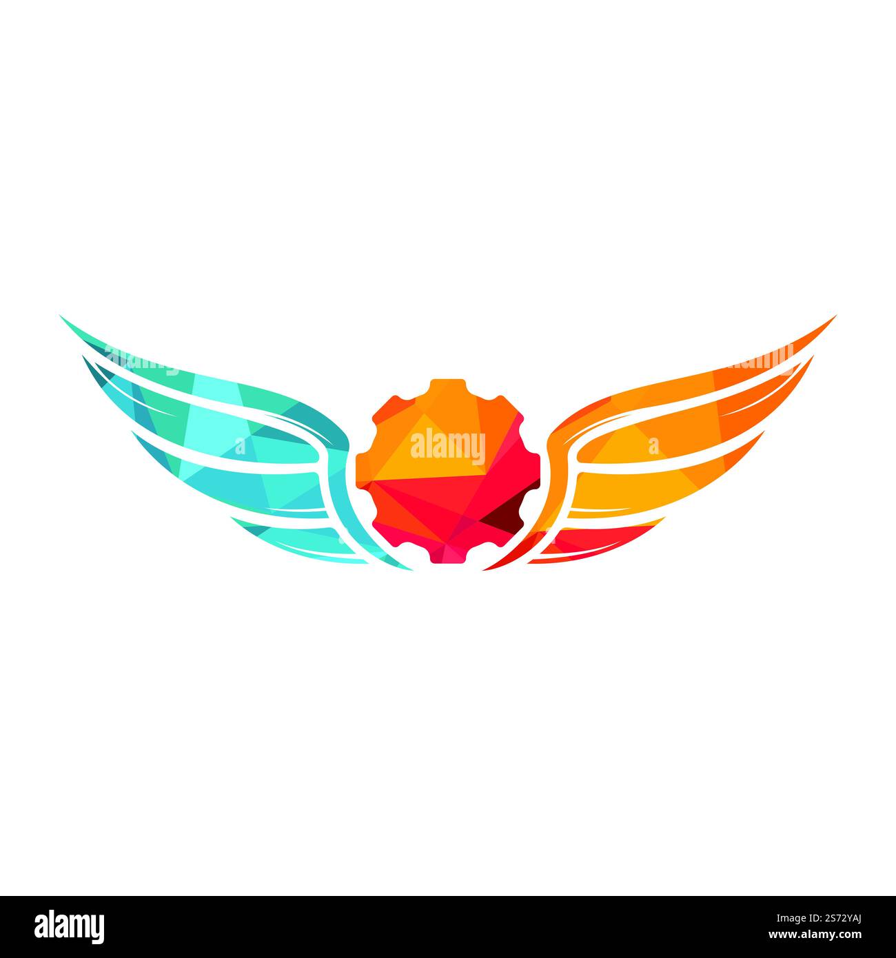 Winged gear vector logo design. Cog wheel with wings icon design Stock ...