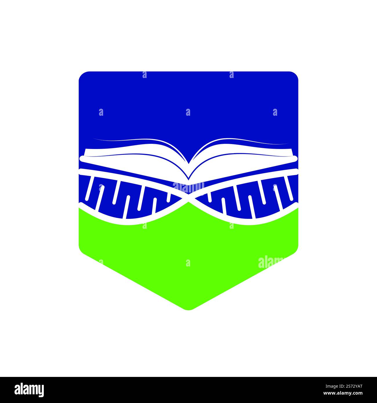 DNA book vector logo design. Genetical book vector logo template Stock ...