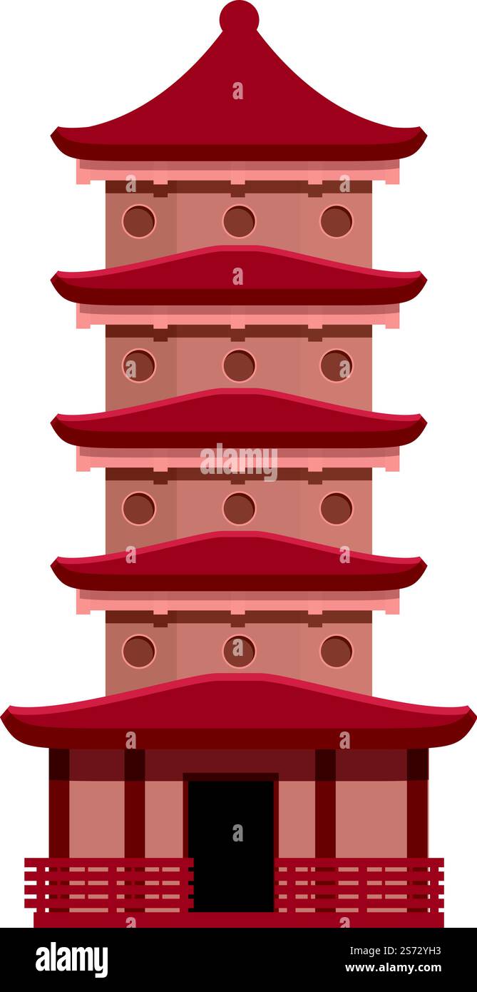 Palace pagoda icon cartoon vector. China house. City temple. Palace ...