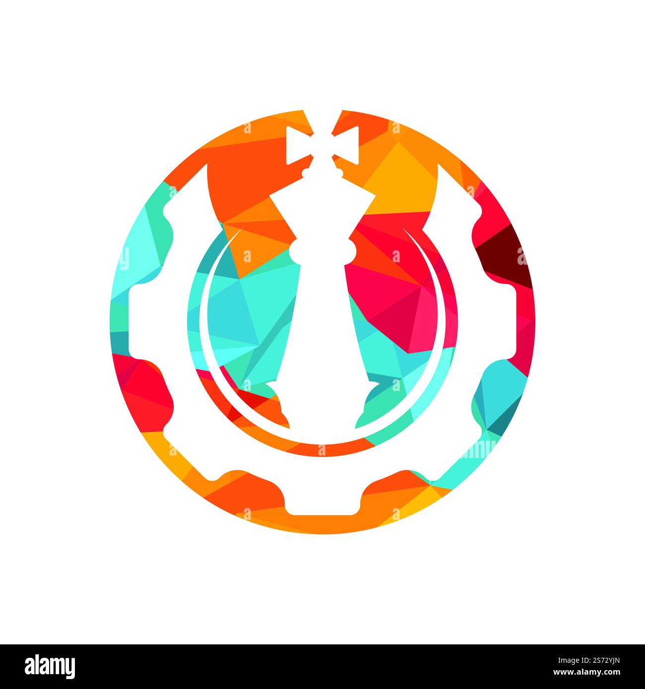Gear Chess logo design vector illustration. Creative Chess logo design ...