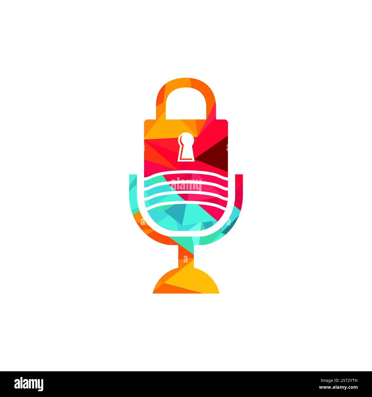 Safe podcast vector logo design. Padlock and mic icon vector logo ...