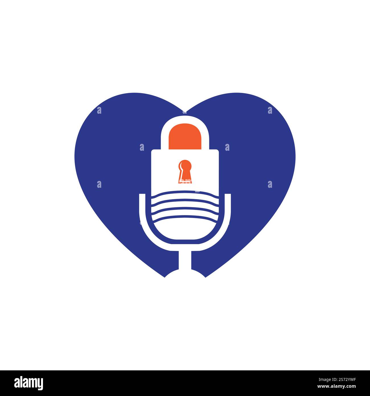 Safe podcast vector logo design. Padlock and mic with heart icon vector ...