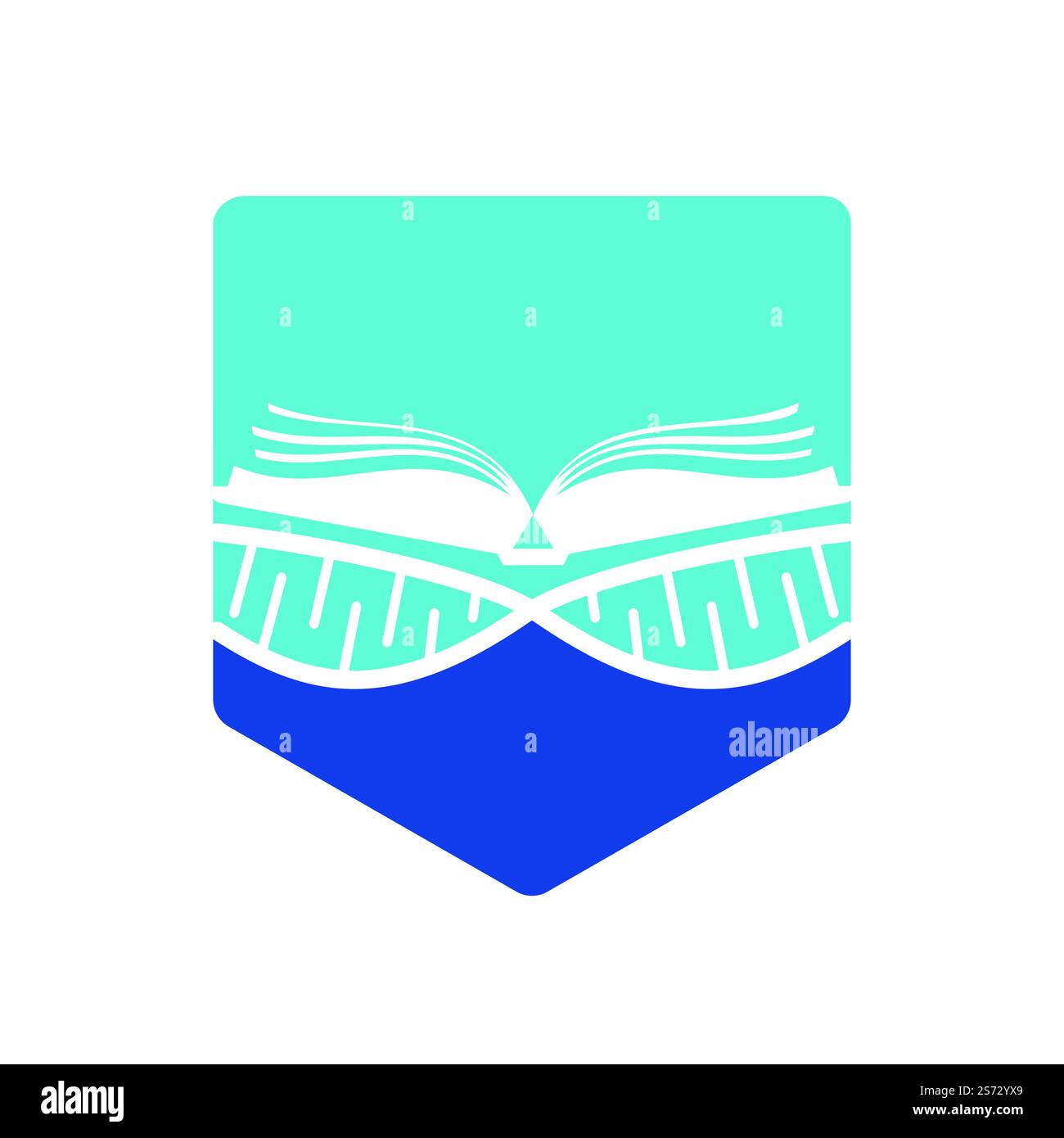 DNA book vector logo design. Genetical book vector logo template Stock ...