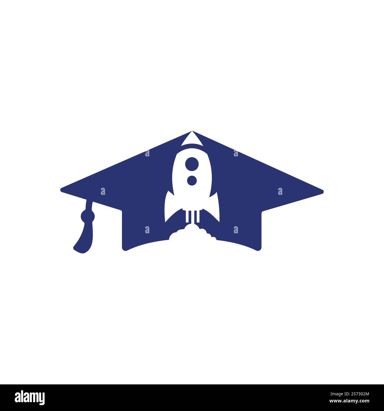 Graduation cap with rocket logo design. Rocket logo for aviation ...
