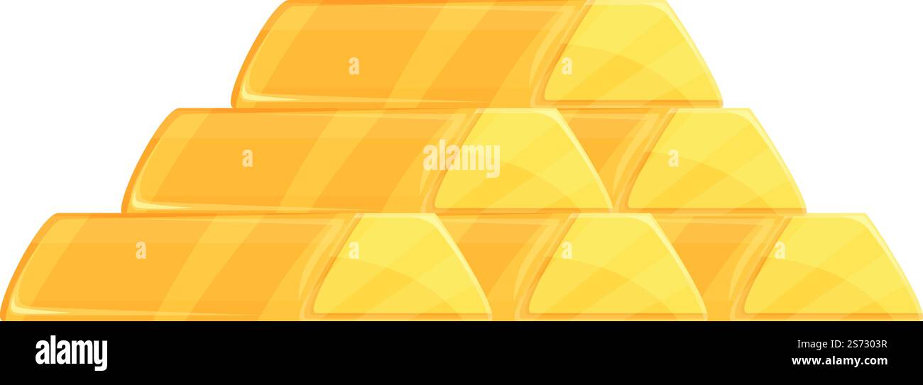 Gold bar icon cartoon vector. Stone ore. Mine nugget. Gold bar icon ...