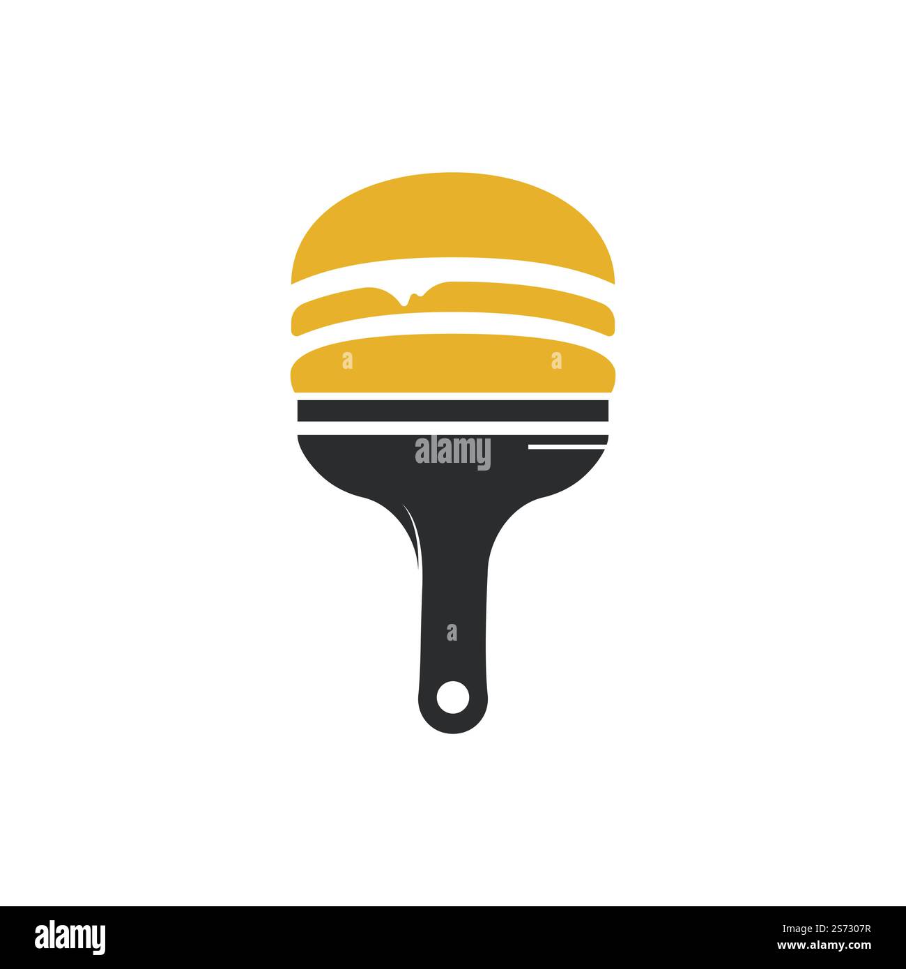Artistic restaurant and cafe logo design. Burger with paint brush icon ...