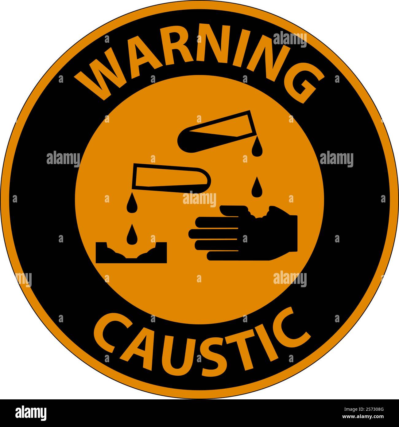 Warning Caustic Symbol Sign On White Background Stock Vector Image ...