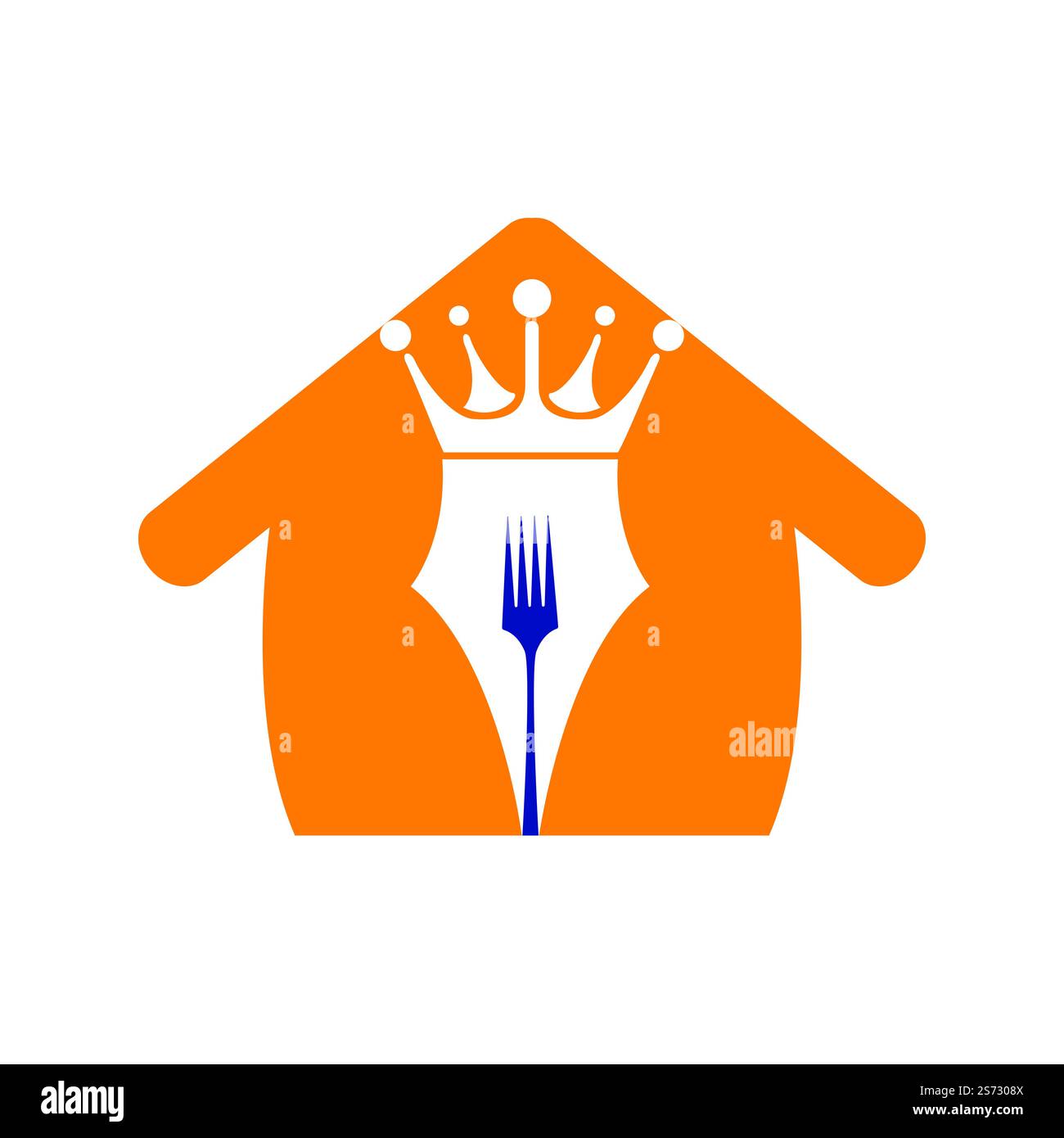 Food and restaurants logo design concept. Pen with crown and fork ...