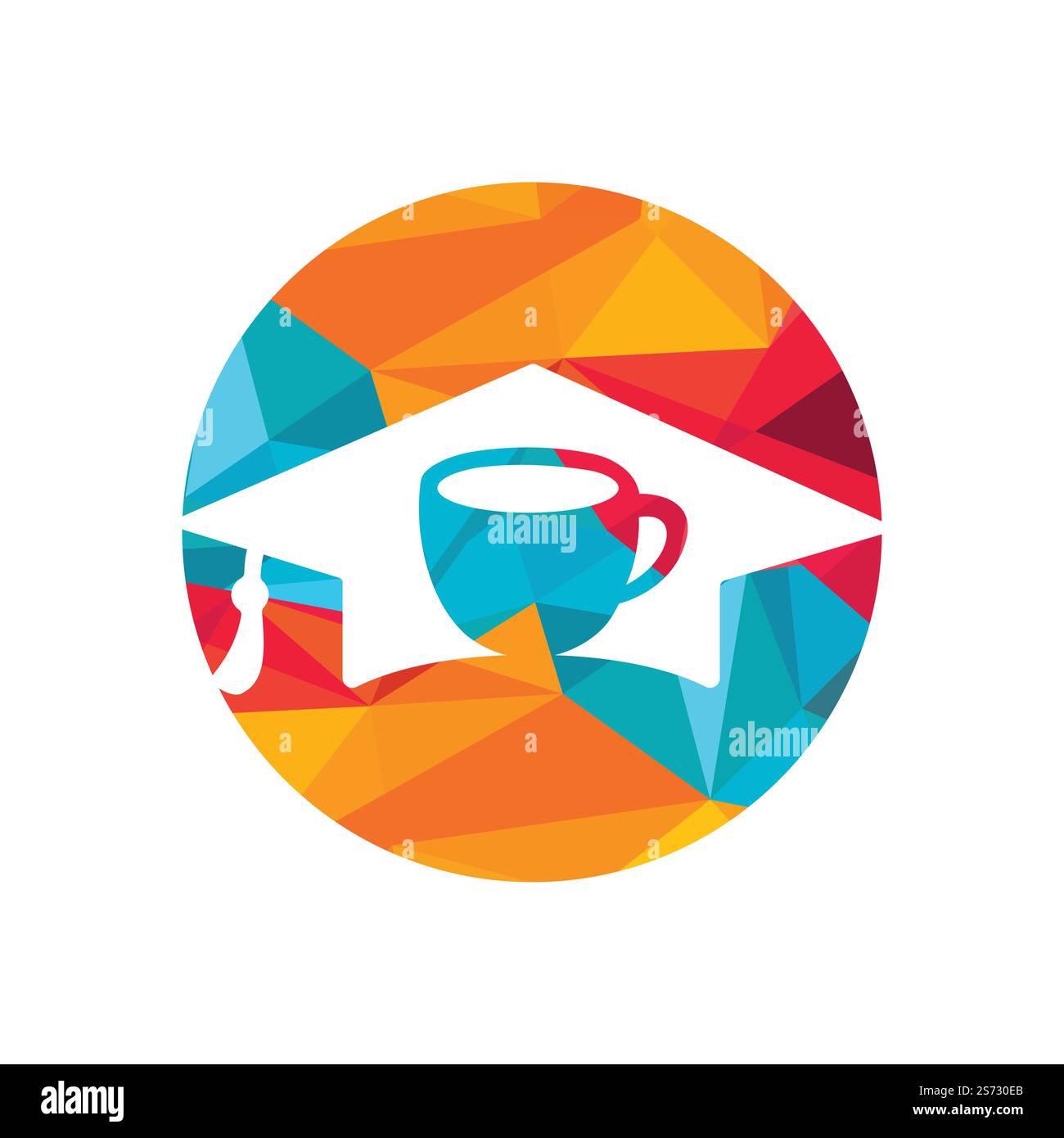 Student Coffee vector logo template. Logo symbol of the graduation cap ...