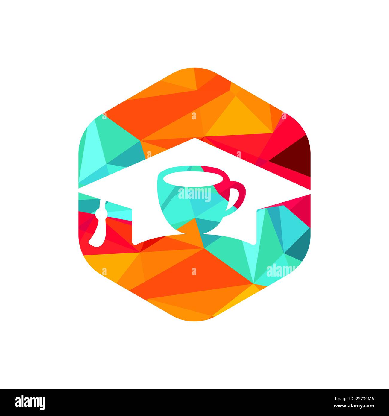 Student Coffee vector logo template. Logo symbol of the graduation cap ...