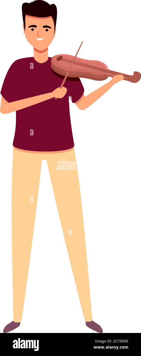 Violin musician icon cartoon vector. Street music. Singer concert ...