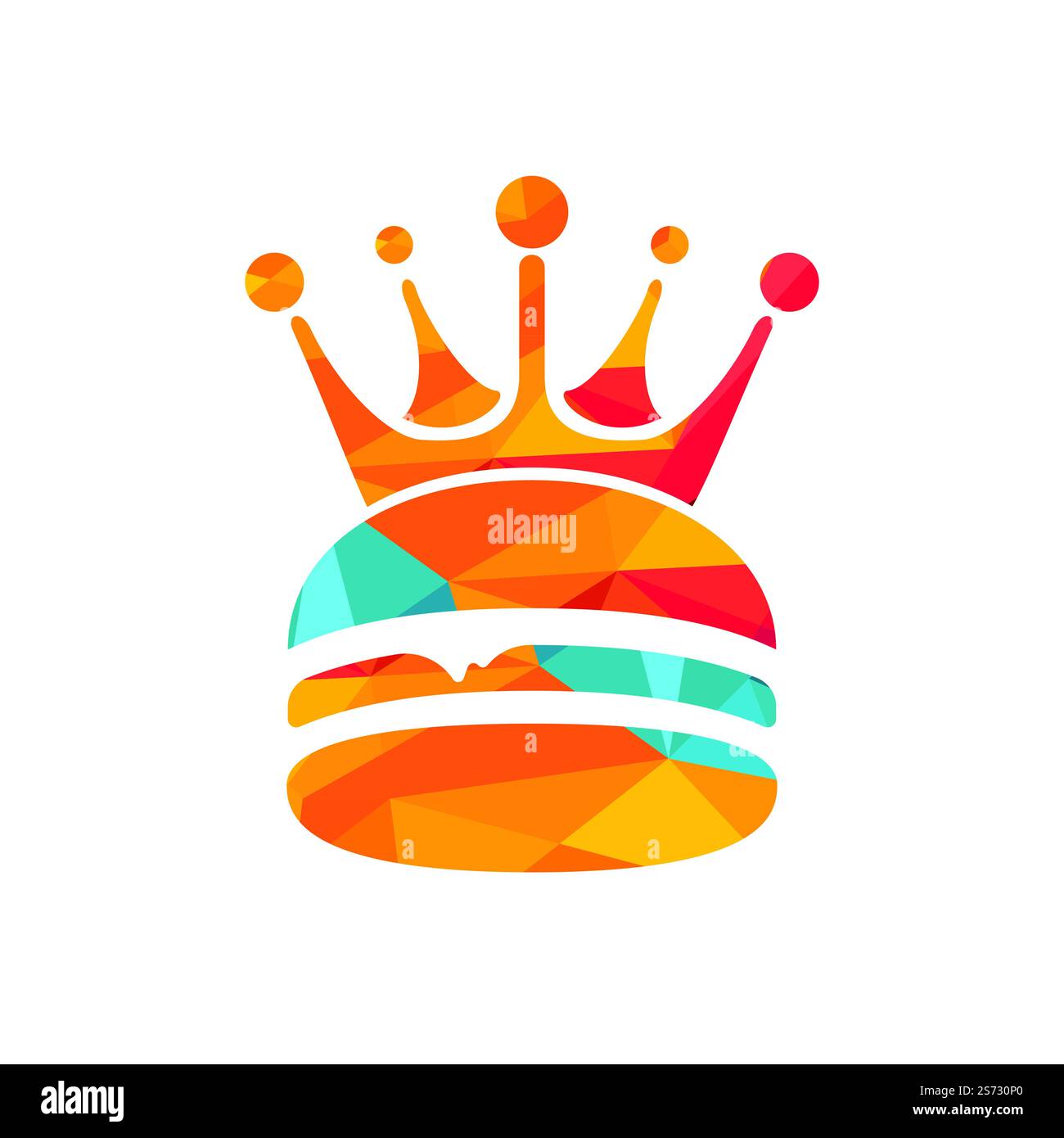 Burger king vector logo design. Burger with crown icon logo concept ...