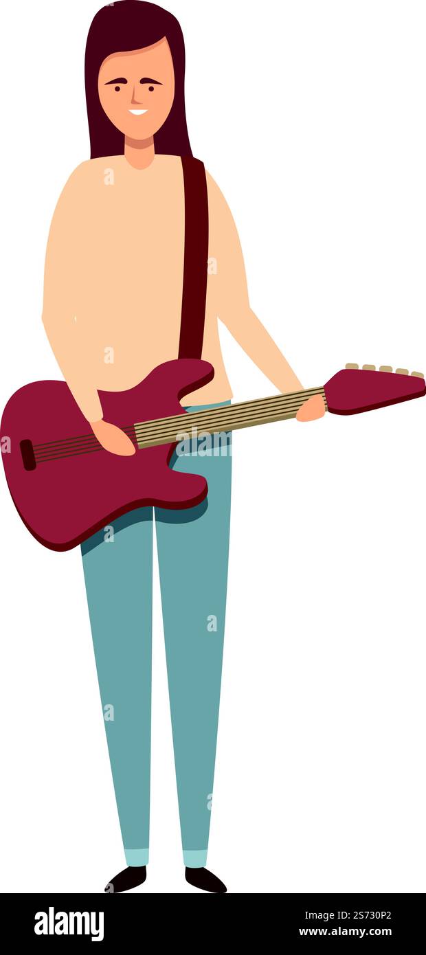 Street electric guitar icon cartoon vector. Musician singer. Rock group ...