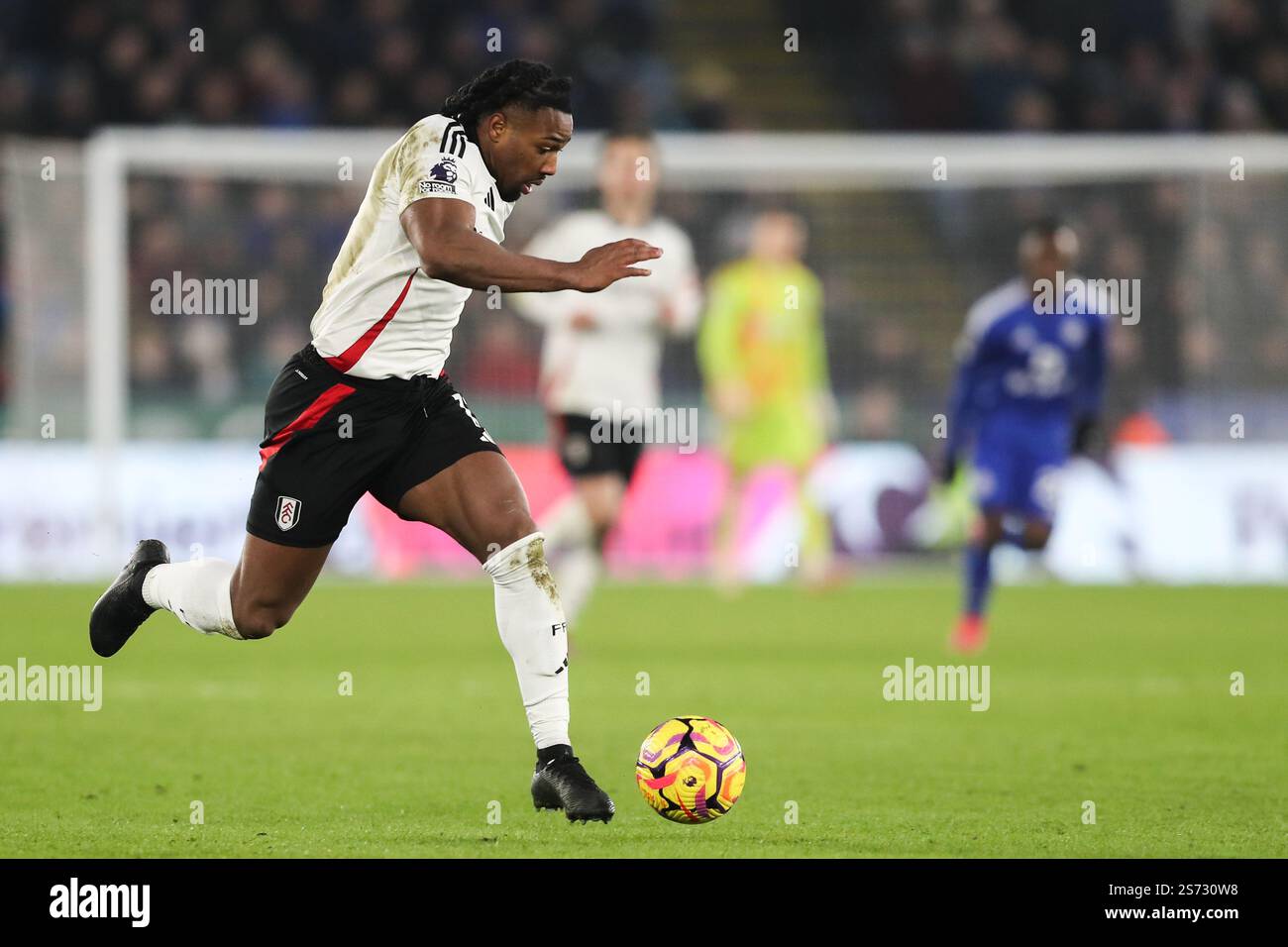 Adama Traoré of Fulham breaks with the ball during the Premier League ...