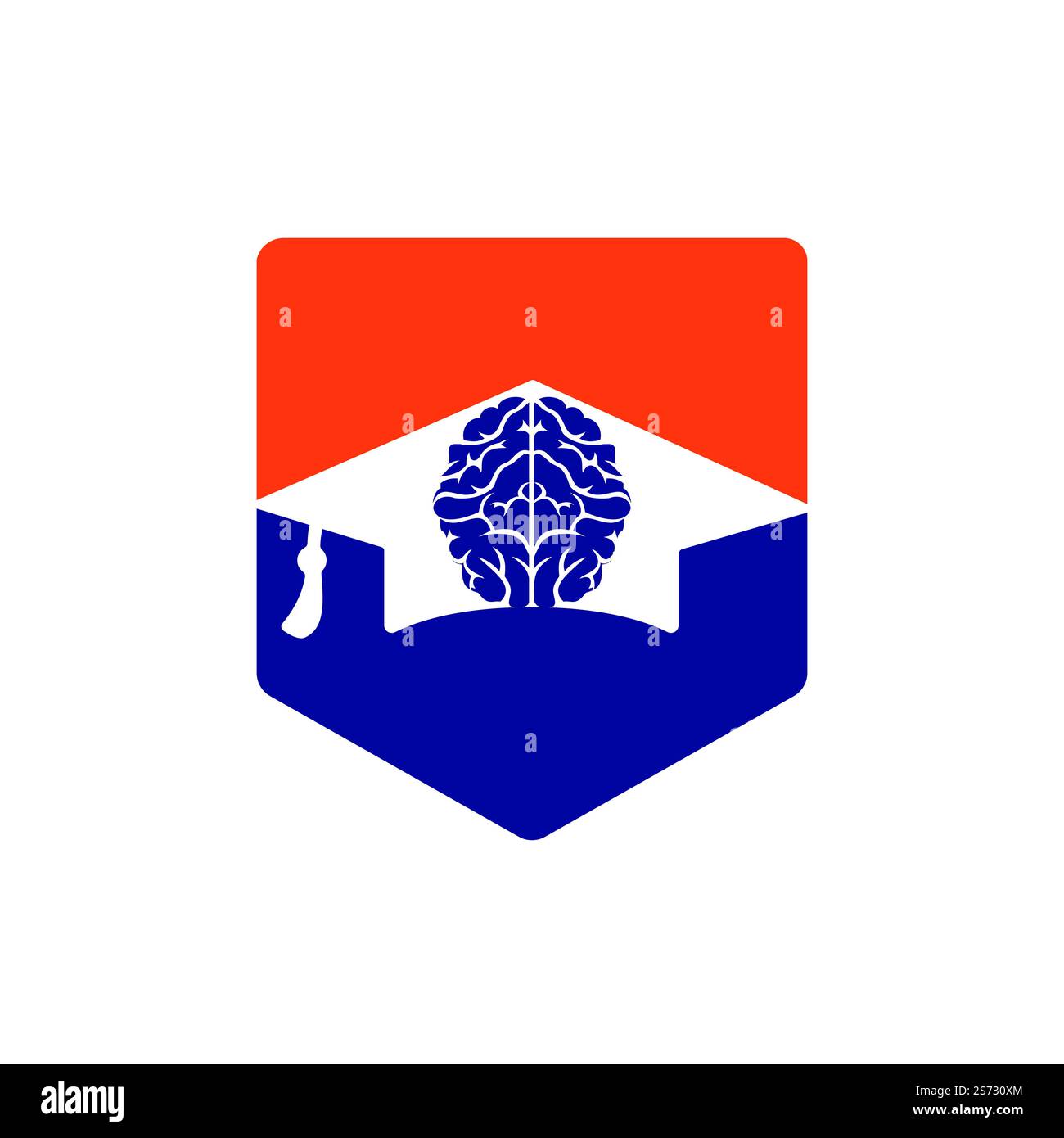 Brain and graduation cap icon design. Educational and institutional ...