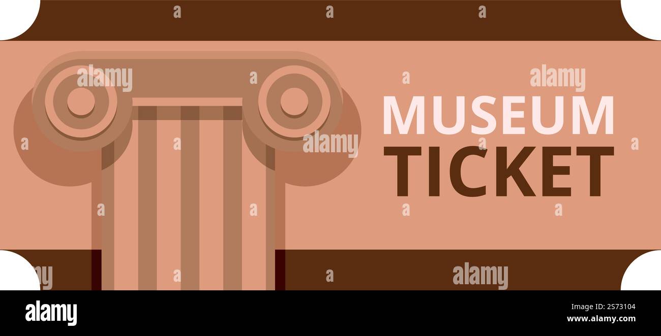 History museum ticket icon cartoon vector. Admission pass. Old show. History museum ticket icon ...