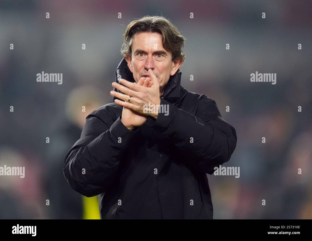 Brentford manager Thomas Frank following the Premier League match at ...