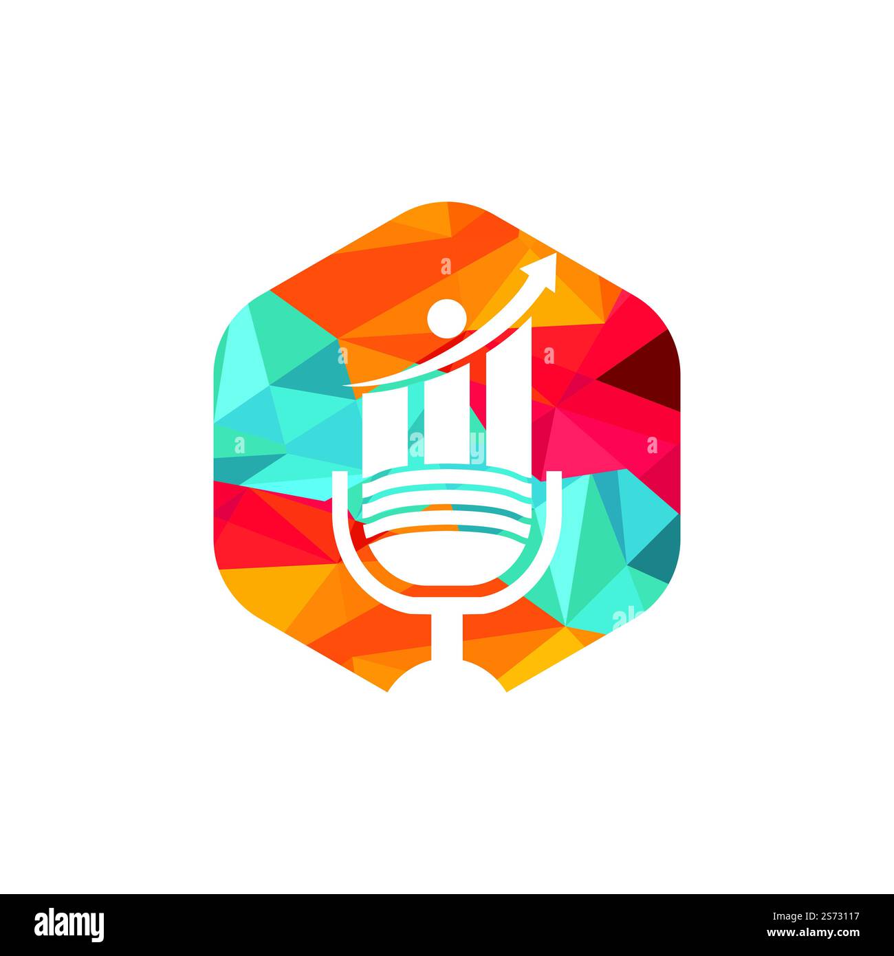 Financial podcast mic vector logo design. illustration of a microphone ...