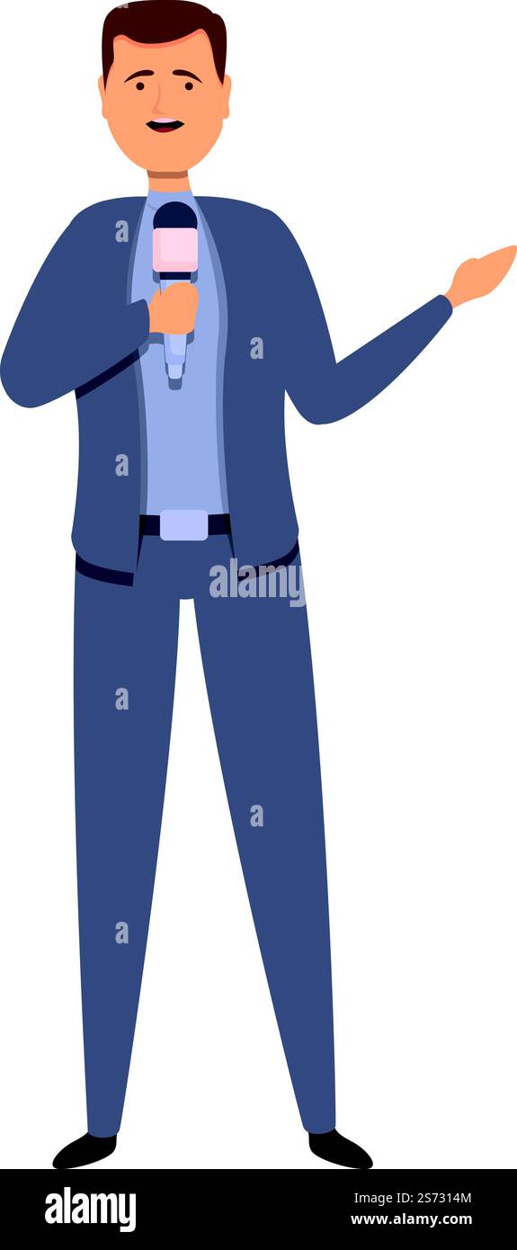 Tv journalist icon cartoon vector. Camera news. Media reporter. Tv ...