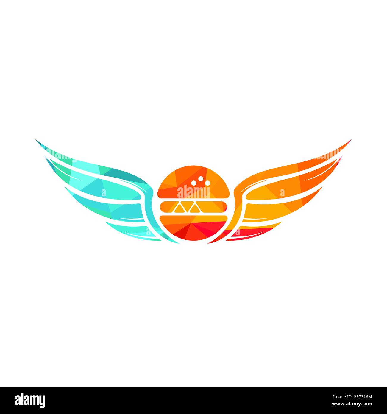 Angel burger logo with wings logo design. Flying burger logo concept ...