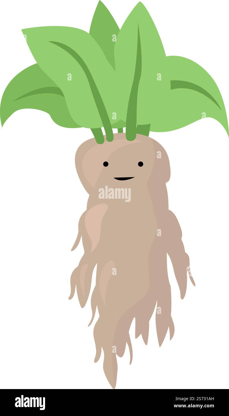 Plant mandrake icon cartoon vector. Green leaf. Ancient magic. Plant ...
