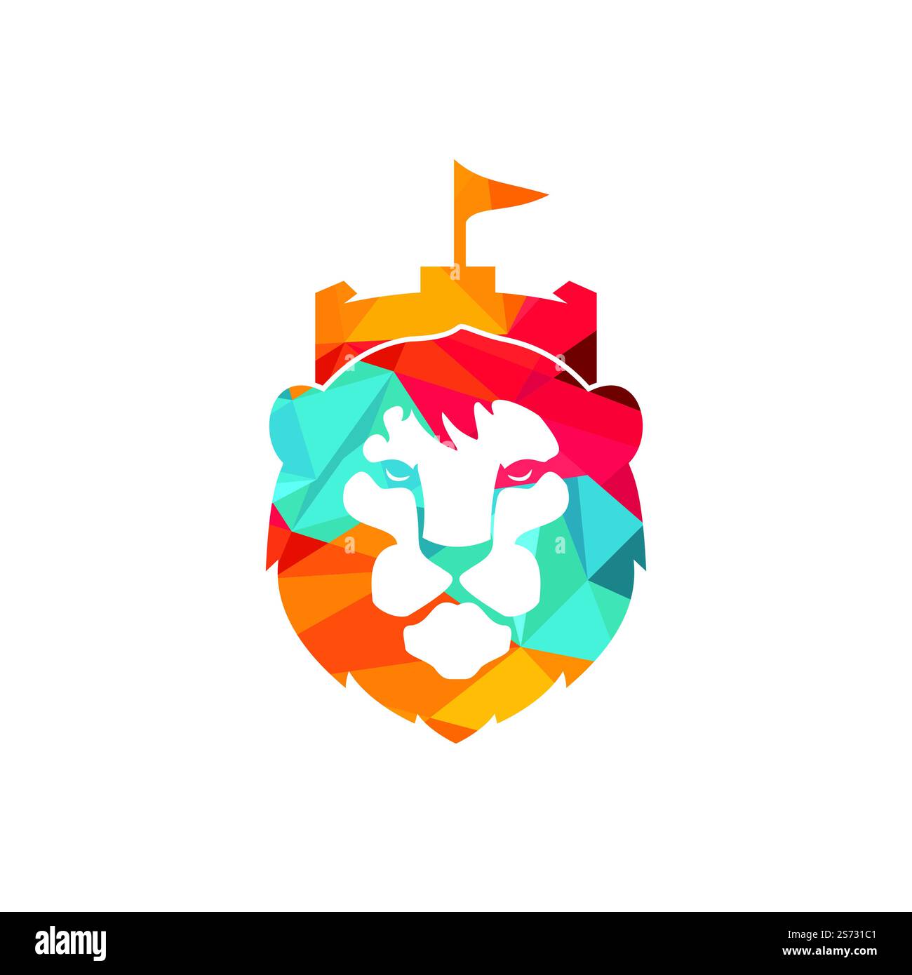 Lion fort vector logo design template. King castle logo concept Stock ...
