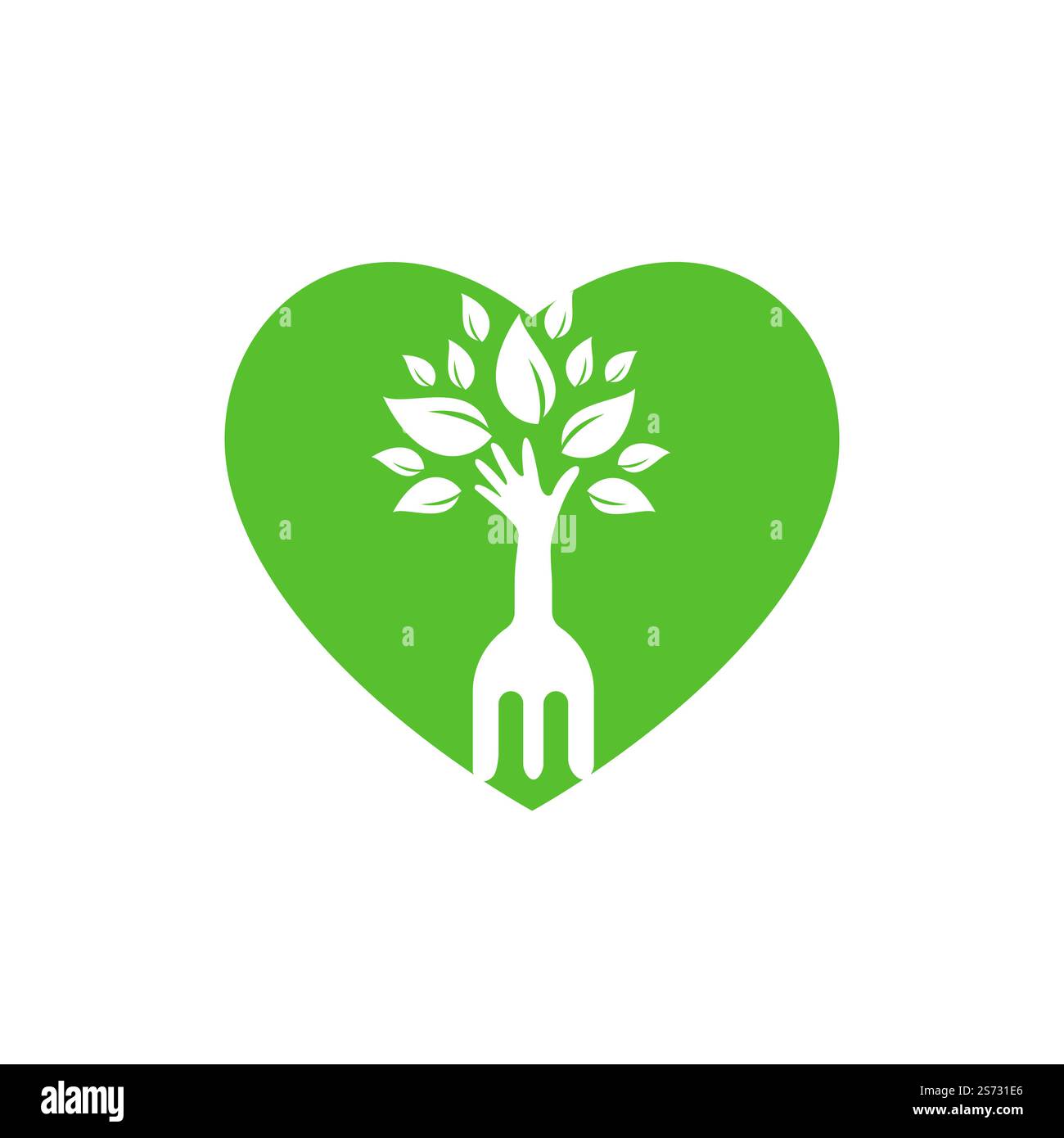 Fork hand tree vector logo design. Restaurant and farming logo concept ...