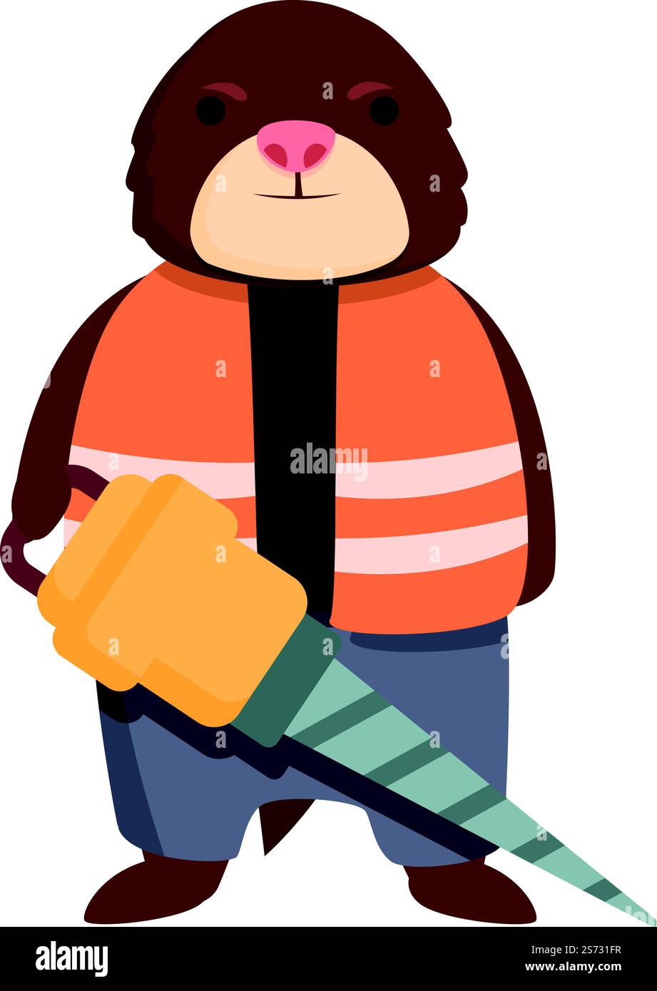 Mole hammer drill icon cartoon vector. Cute hole. Similar miner. Mole ...