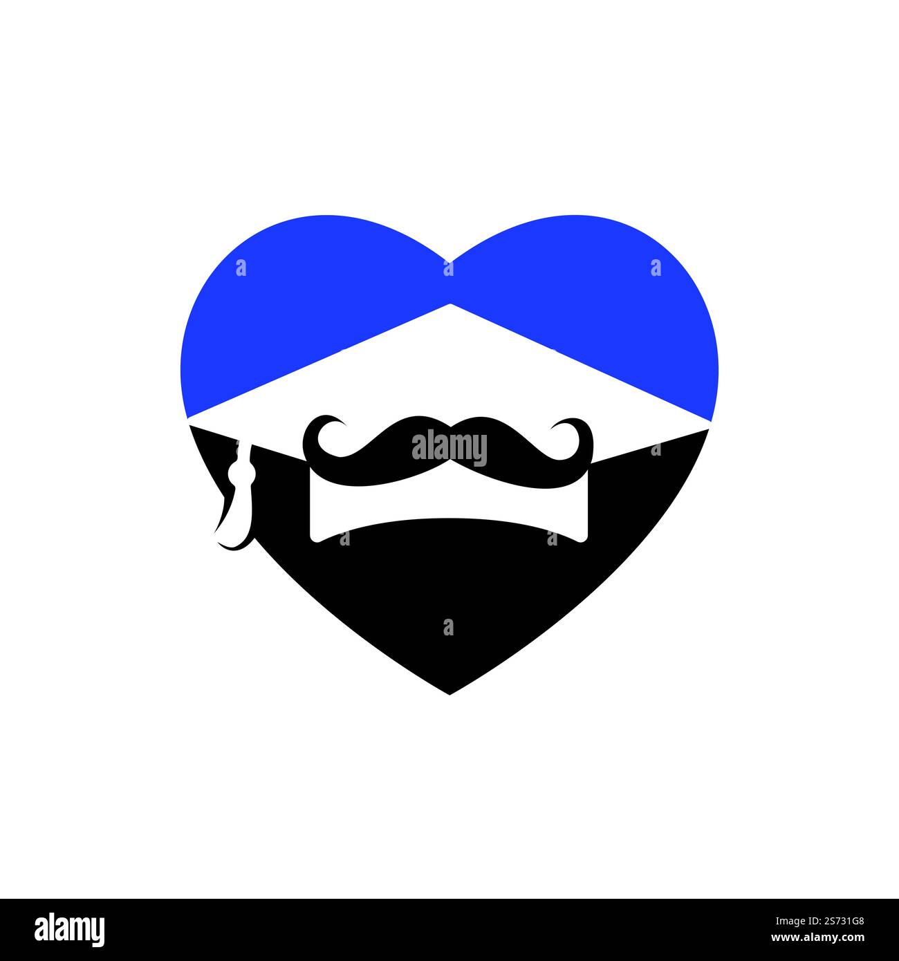 Strong education logo design template. Hat graduation with mustache and ...