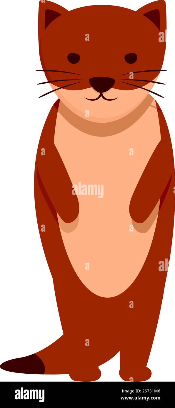 Weasel animal icon cartoon vector. Cute domestic. Mammal pet. Weasel ...