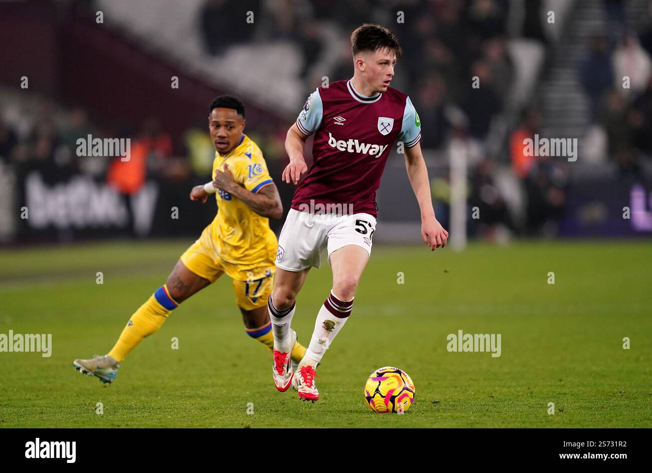 West Ham United's Oliver Scarles during the Premier League match at the ...