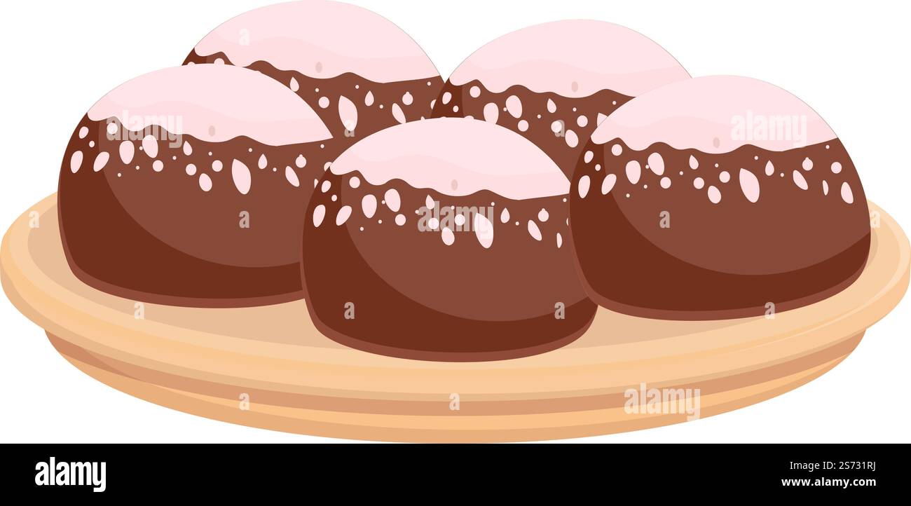 Sweet dutch balls icon cartoon vector. Culture type. Food platter ...