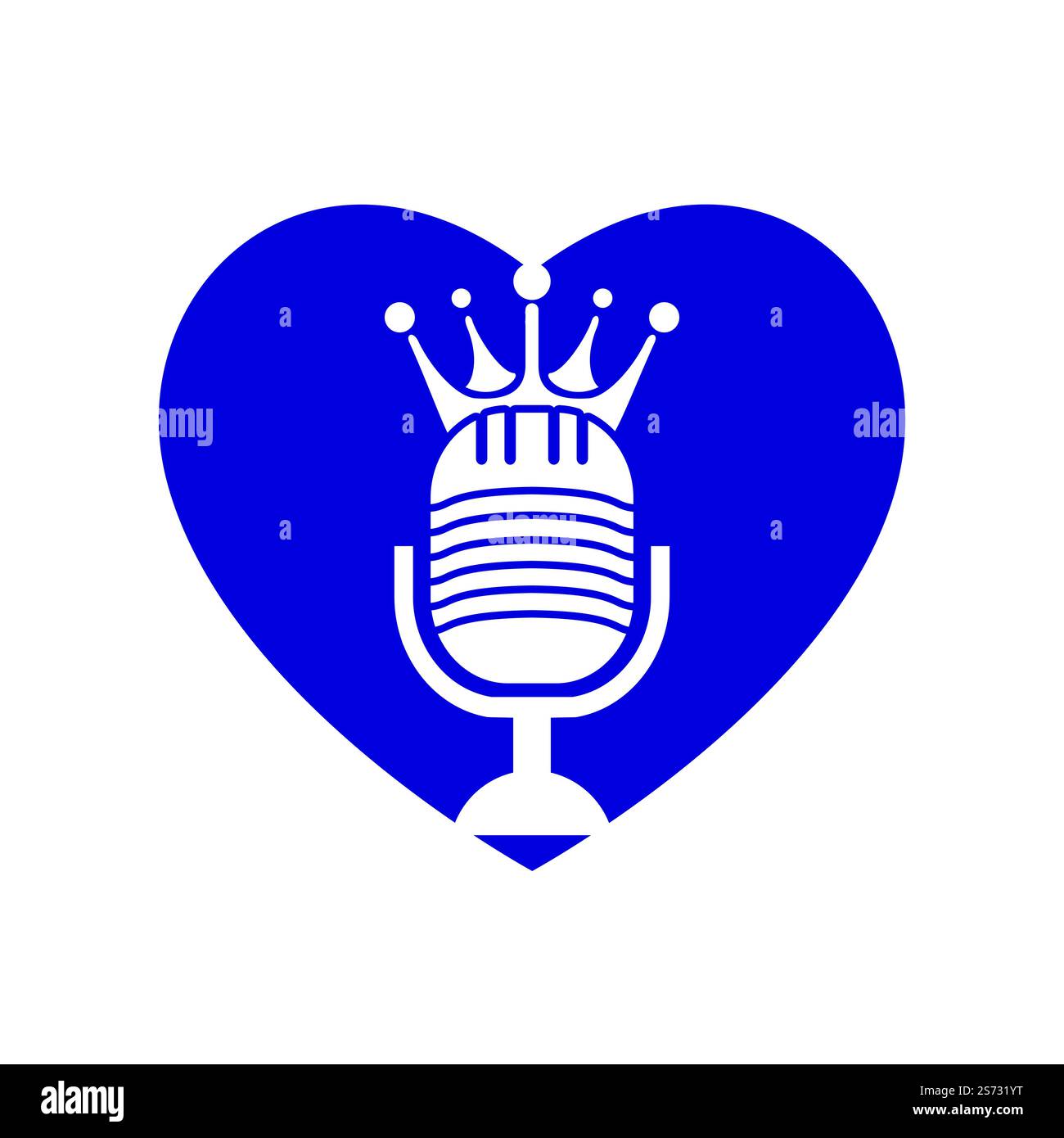 Podcast king vector logo design. King music logo design concept Stock ...