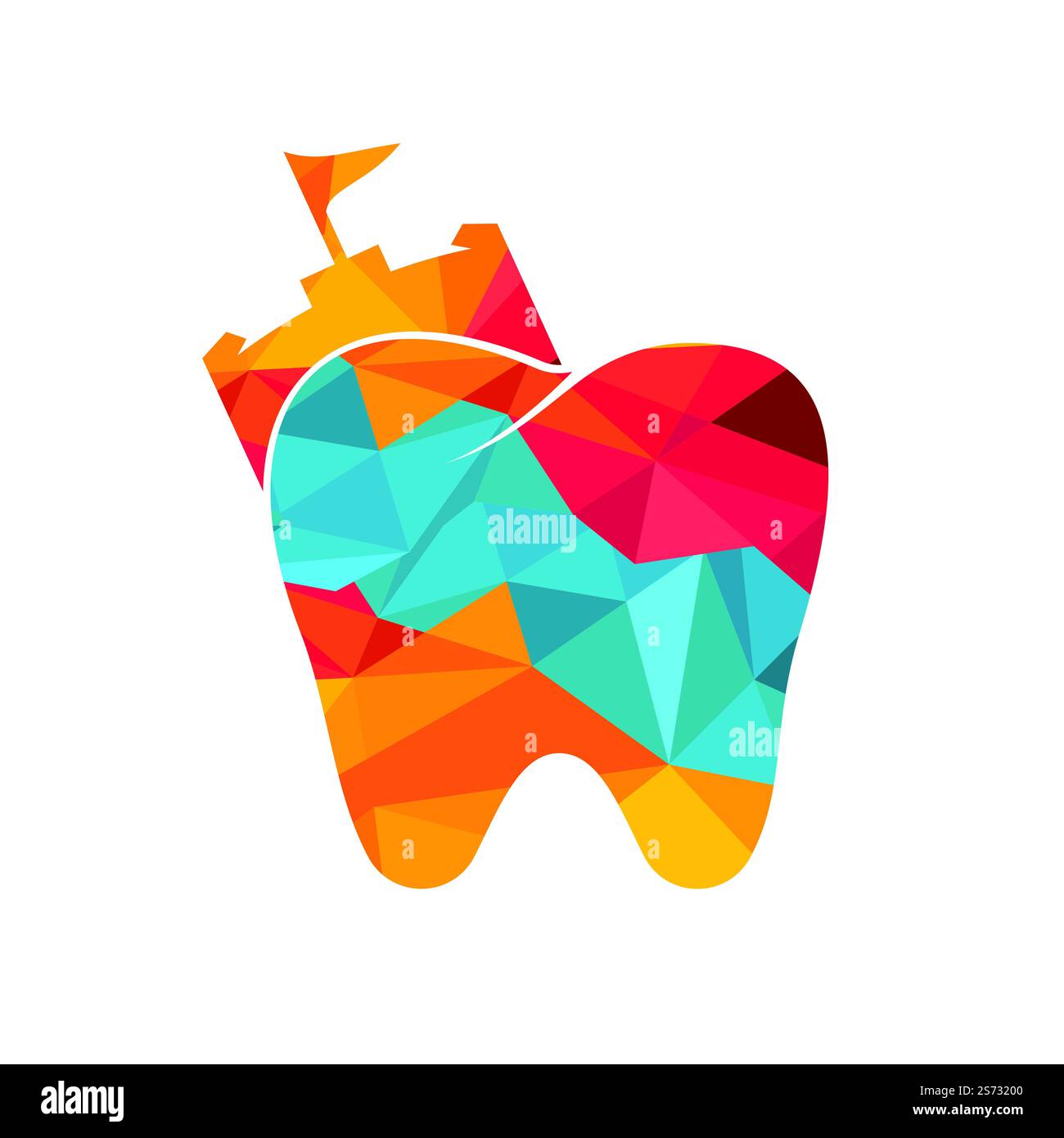 Castle tooth logo template. Dentist fort vector logo design Stock ...