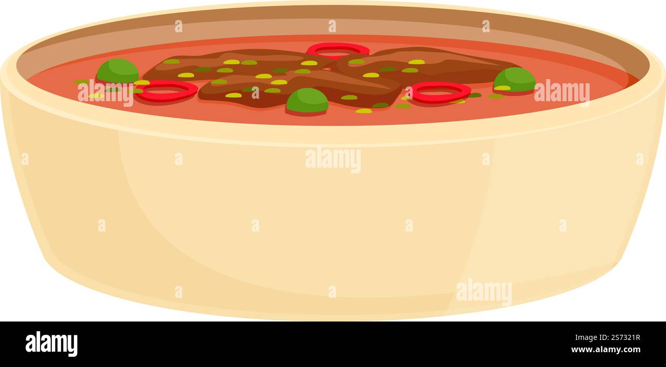 Caribbean soup icon cartoon vector. Food plate. Cuban dish. Caribbean ...