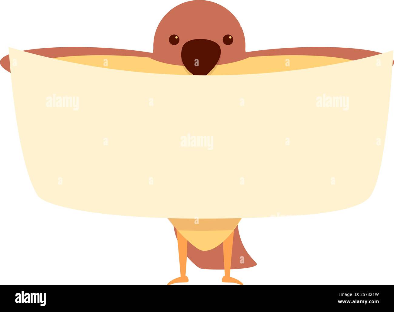 Sparrow with banner icon cartoon vector. Small flight. Bird tree ...