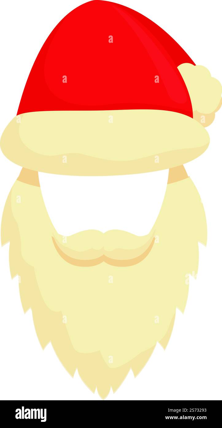 Santa beard mask icon cartoon vector. Elf holiday. Face head. Santa ...