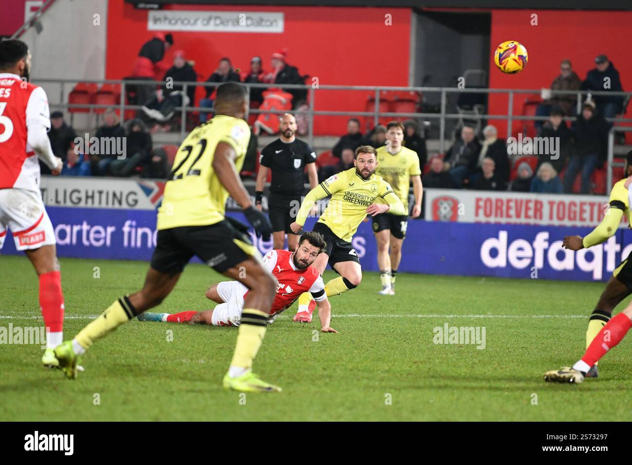 Rotherham, England. 18th Jan 2025. Matty Godden scores during the Sky ...