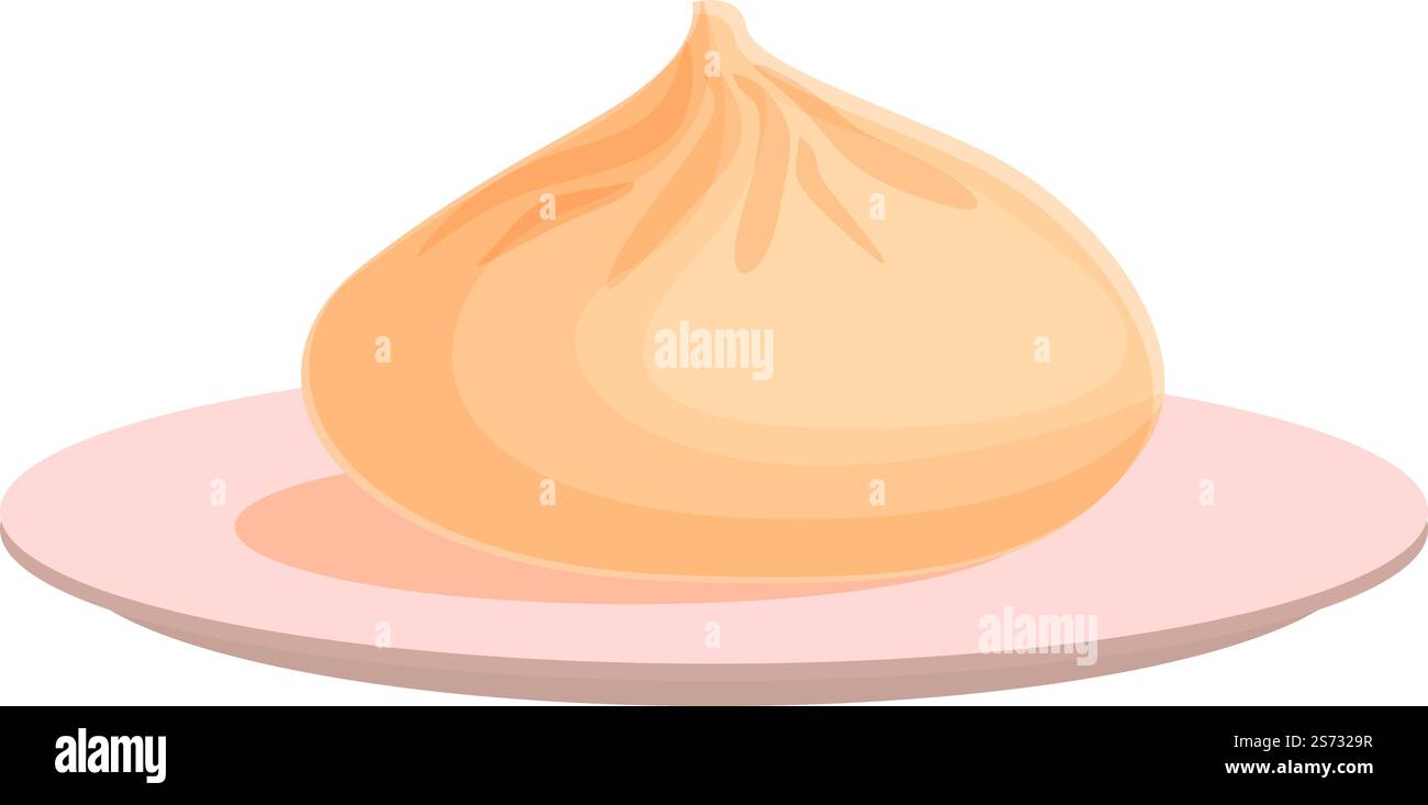 Baozi bun icon cartoon vector. Bao dumpling. Steamed dimsum. Baozi bun ...