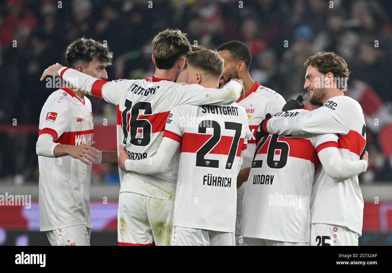 TOR zum 4:0 Deniz Undav VfB Stuttgart (26) Torjubel Yannik Keitel VfB Stuttgart (05) Atakan ...